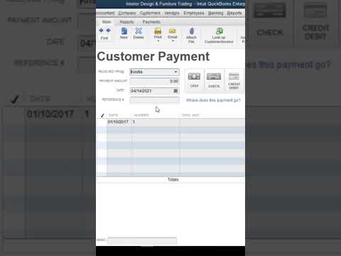 Receive Customer Payments in Quickbooks