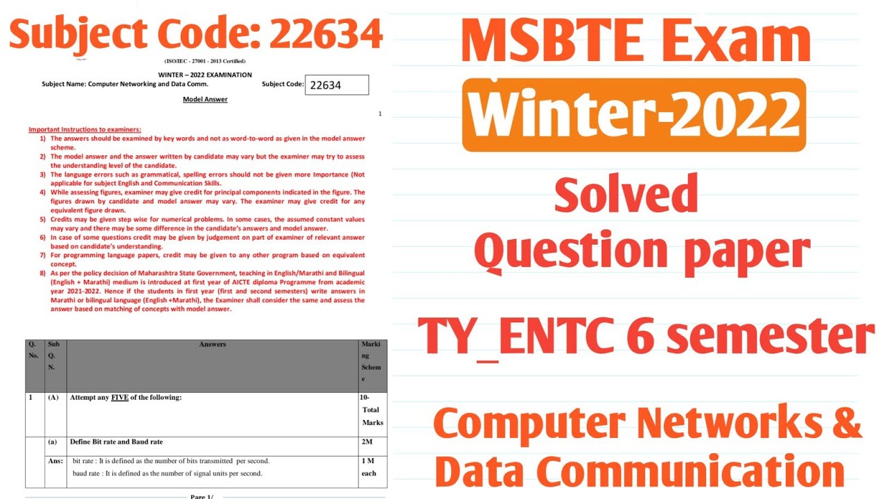 22634 winter_2022 model answer | TY_ENTC 6 Semester solved question paper 2022 | CNDC model answer