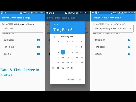 Date and Time Picker in Flutter with editable || Amazevalley