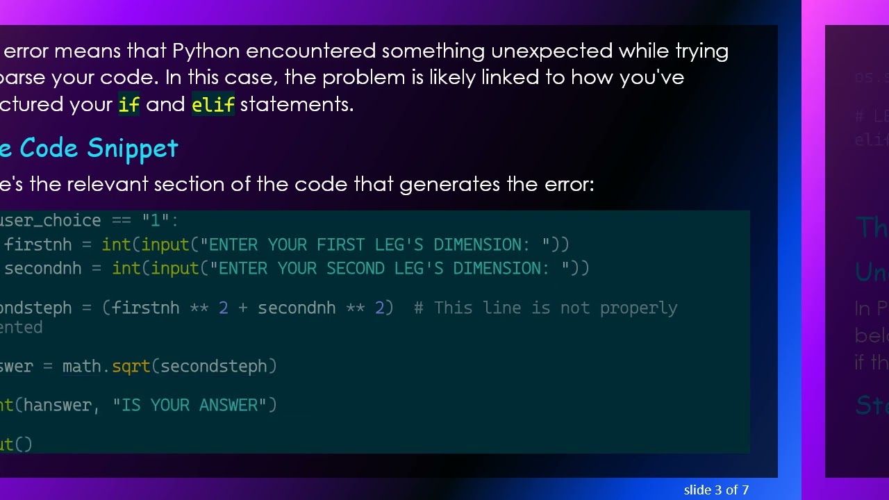 How to Fix Python elif Statement Syntax Errors in Your Code