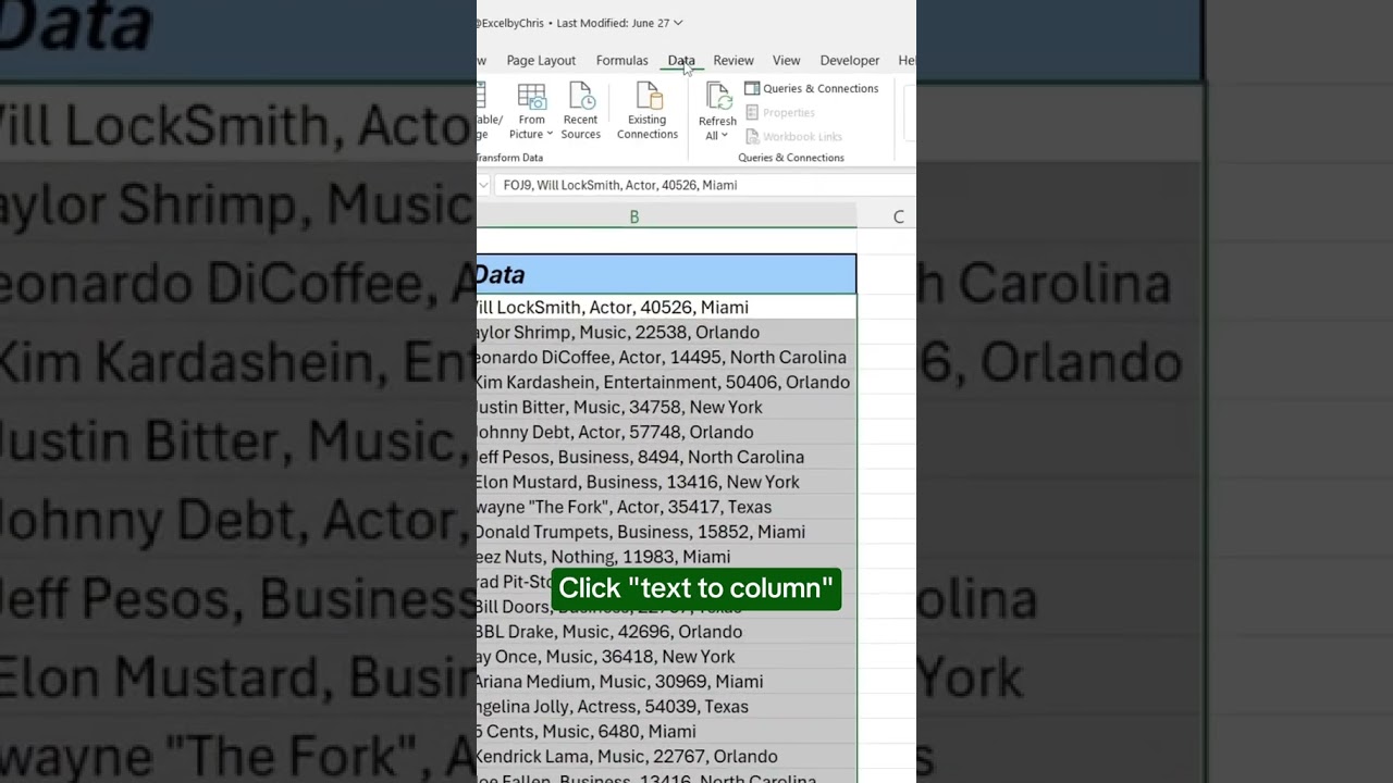 Excel CSV Data Conversion
