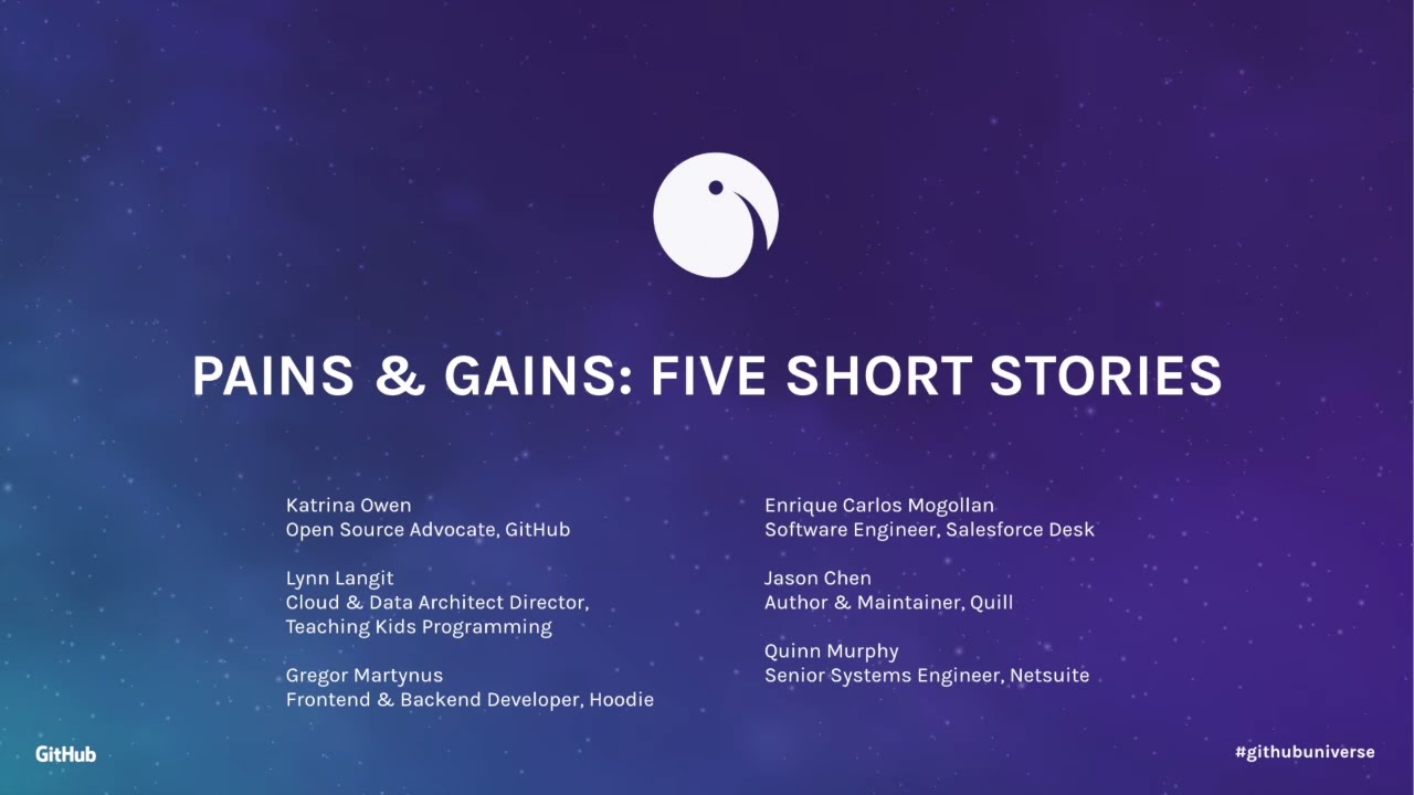 Pains & Gains: Five Short Stories - GitHub Universe 2016