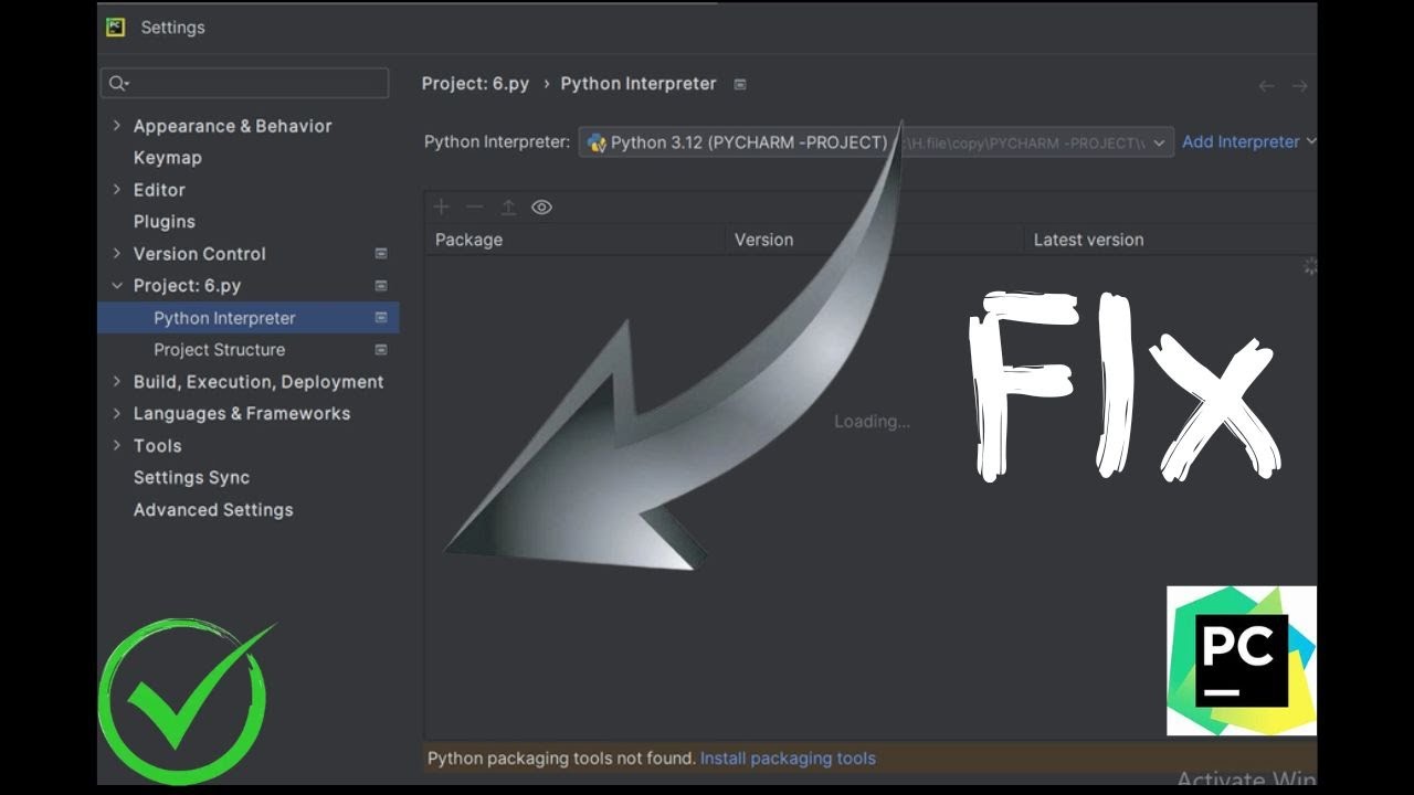 How to Fix Python Packaging Tools Not Found Error in PyCharm