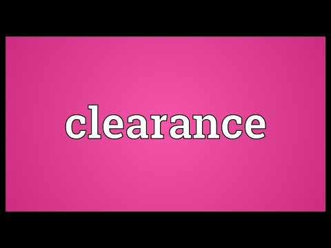 Clearance Meaning