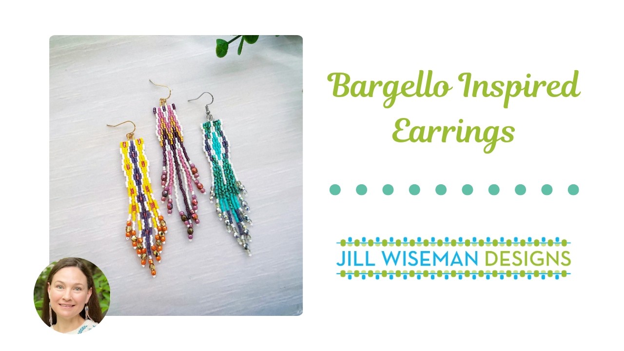 Bargello-Inspired Delica Earrings by Danielle Wickes (3-drop peyote)