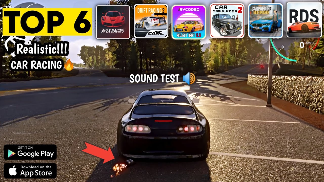 Top 6 Realistic Racing Games | Sound Test | Android/iOS | Best Car Racing Games For Android 2023