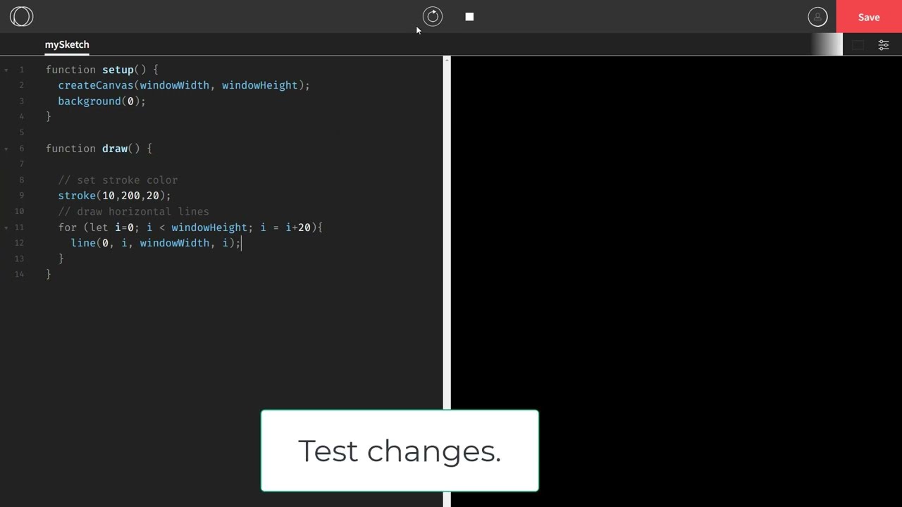 Draw a grid in OpenProcessing