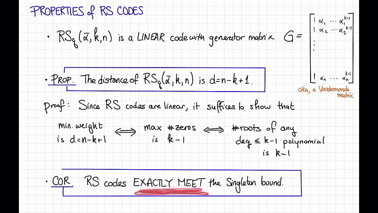 Lecture 4, Video 4: Reed-Solomon Codes!