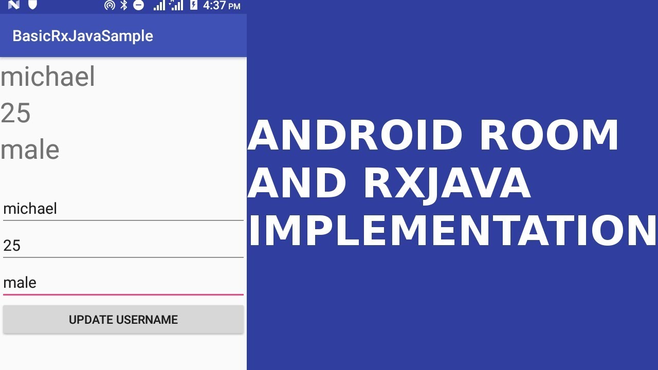 ANDROID ROOM AND RXJAVA IMPLEMENTATION