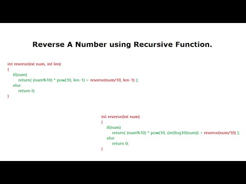 C Program To Reverse a Number using Recursion