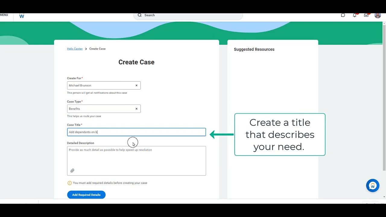 Workday Case Management How2 Creating Cases
