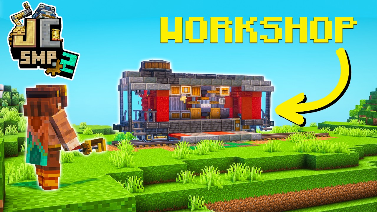 I Built a PORTABLE WORKSHOP in Minecraft Create Mod