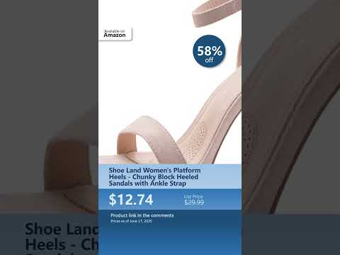 Shoe Land Women's Platform Heels - Chunky Block Heeled Sandals with Ankle Strap