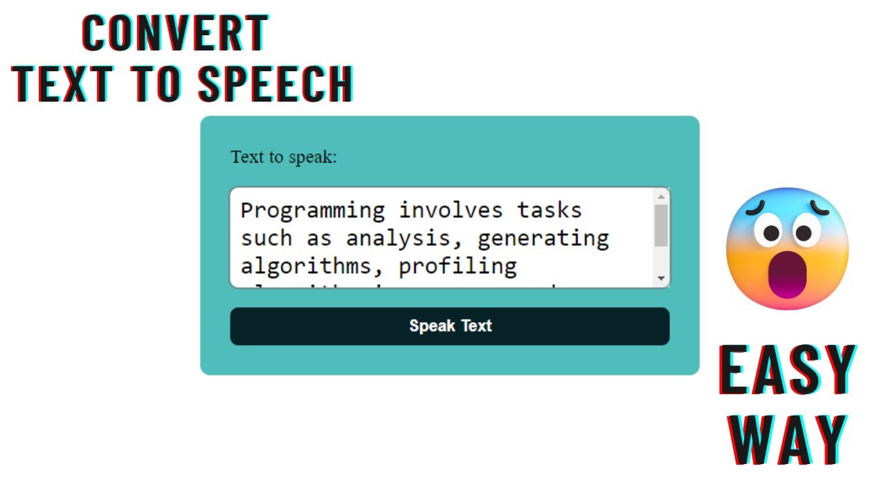 How to Convert Text to Speech in JavaScript - the Easy Way | Text-to-Speech