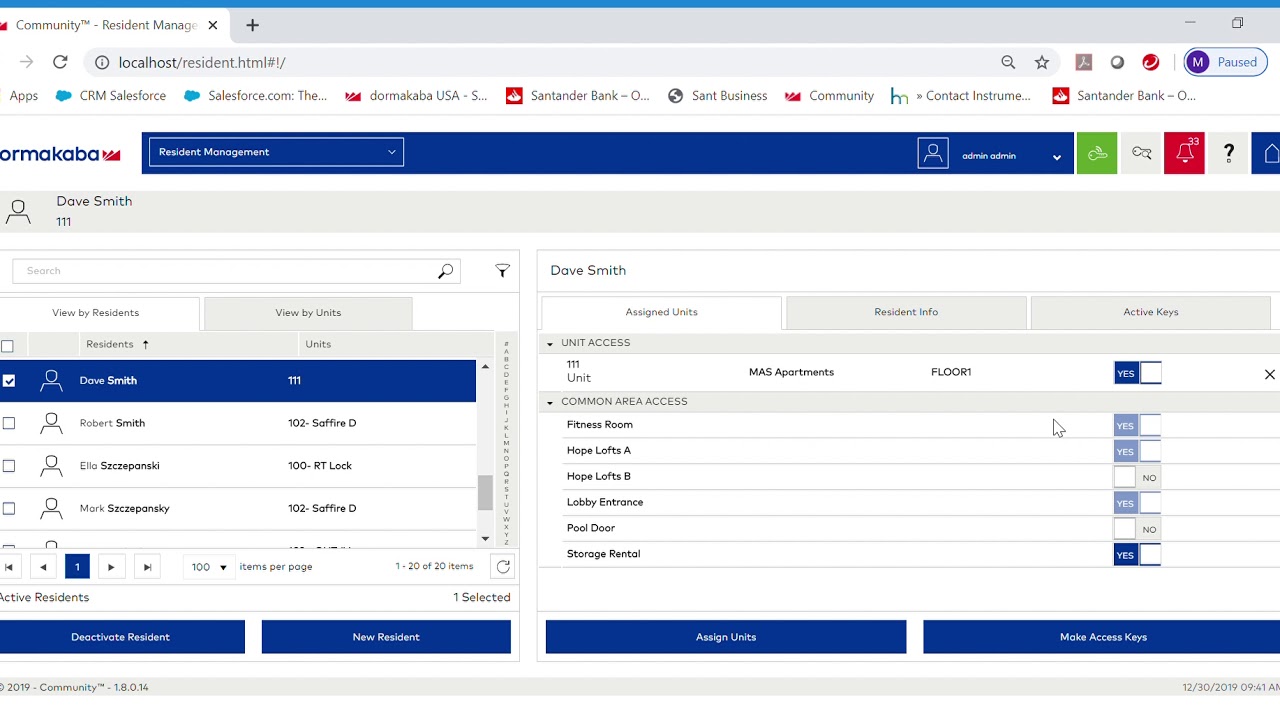 Community Software - dormakaba - resident credentials