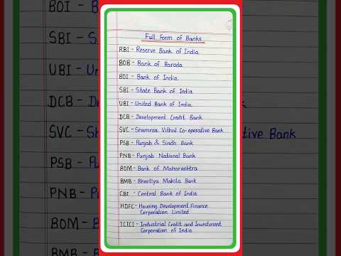 full form banks | HDFC/SBI/ICICI Bank full form | Bank ka full form