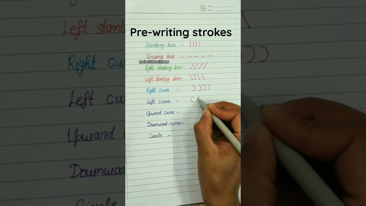 Pre-writing strokes / Basic prewriting strokes #prewritingactivities