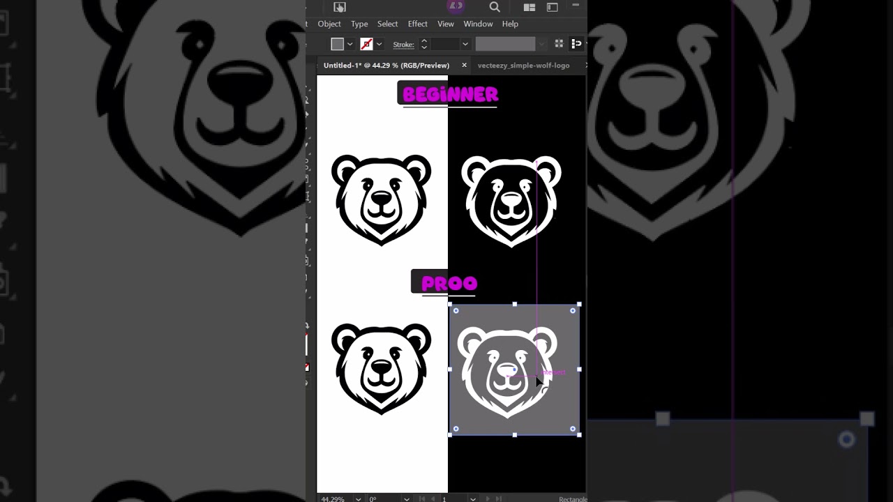 Convert the black logo to white, invert logo in adobe illustrator tutorial