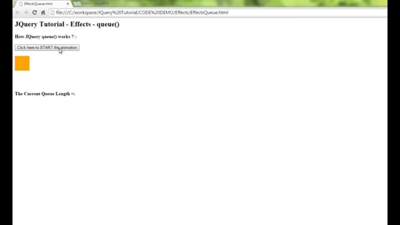 QUEUE METHOD IN JQUERY EFFECTS   DEMO