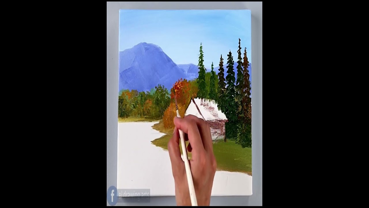 Mountain Landscape Acrylic Painting | Step-by-Step Mountain Scene