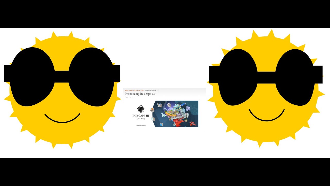 Inkscape Youtube Tutorial. Inkscape  1.0 Tutorials.  Sun and sunglasses Emoji Icon. SVG Beginners