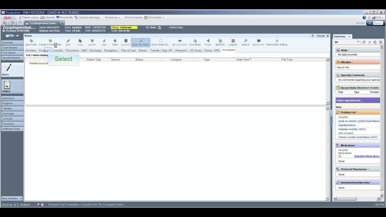 Printing a Progress Note