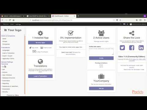 Learn Odoo 11 Development Essentials Setting Up Outgoing Mail Server| packtpub com - Mind Luster