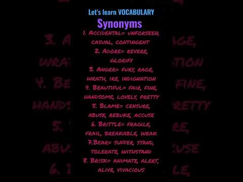 let's learn VOCABULARY......Synonyms of some words