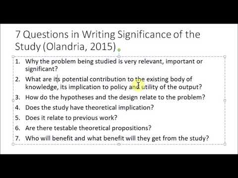 Significance of the Study Explained in FIlipino