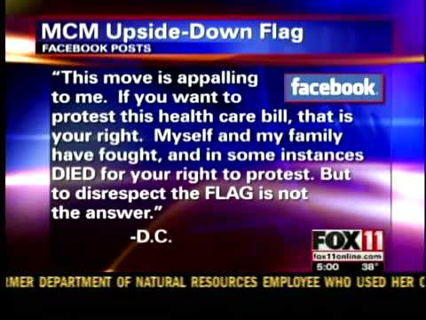 Upside-down flag in response to health care reform