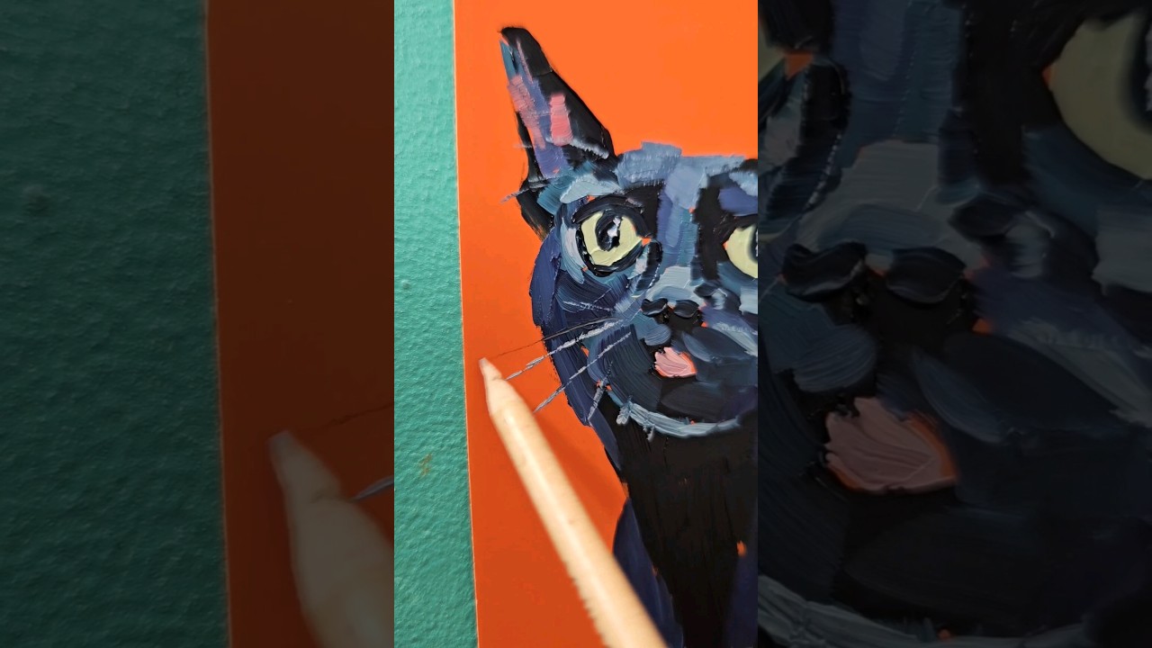 9 black cats on 9 paint swatches... grab 1 while they're still available #painting #art #catpainting