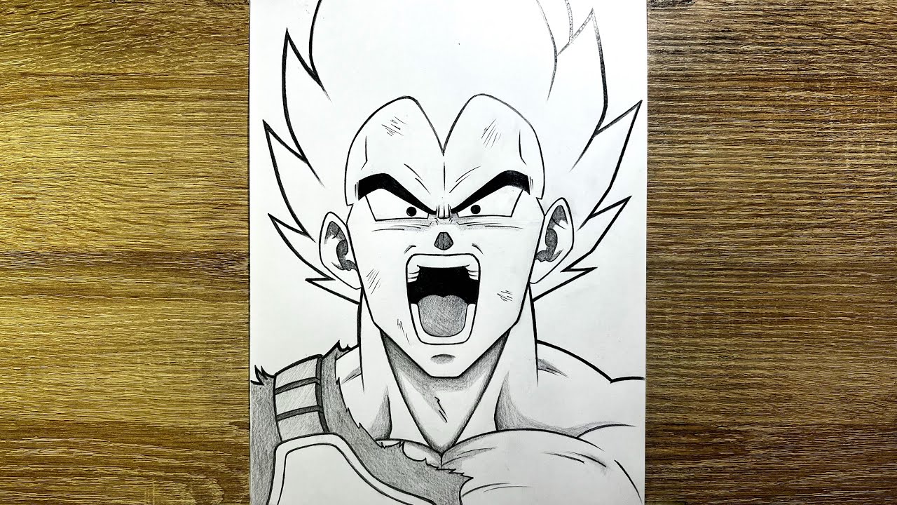 Easy anime drawing | How to draw Vegeta from Dragon Ball | Step by step anime drawing