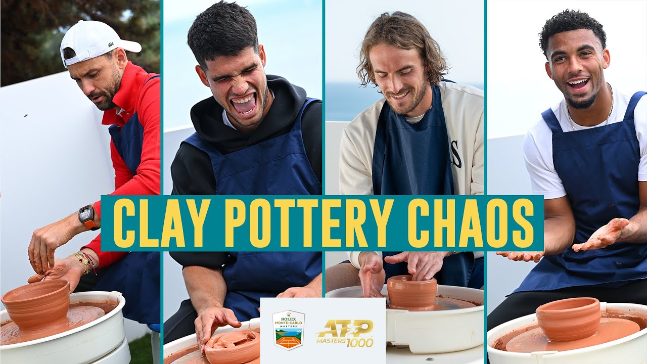 ATP Tennis Stars Recreate The Rolex Monte-Carlo Masters Trophy Using Clay!