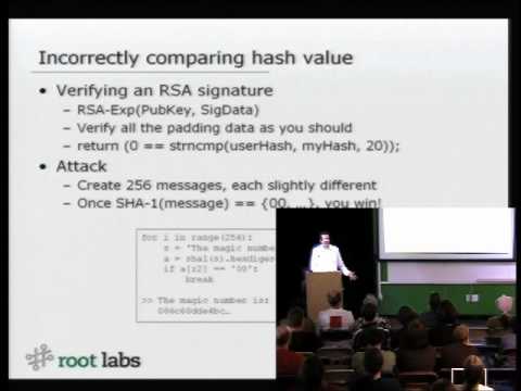 Google Tech Talk on common crypto flaws – rdist