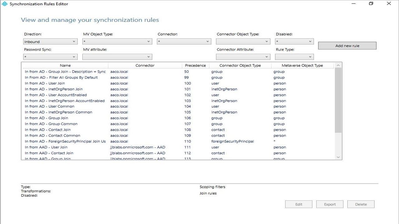 Positive Sync Filtering in Azure AD Connect