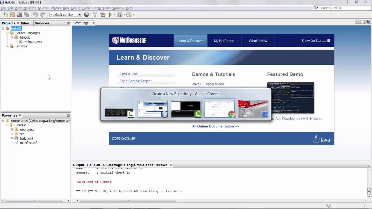 Hello Git & GitHub in NetBeans IDE