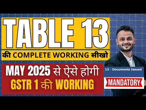 Document Summary Table 13 of GSTR 1 is mandatory to report from May 2025