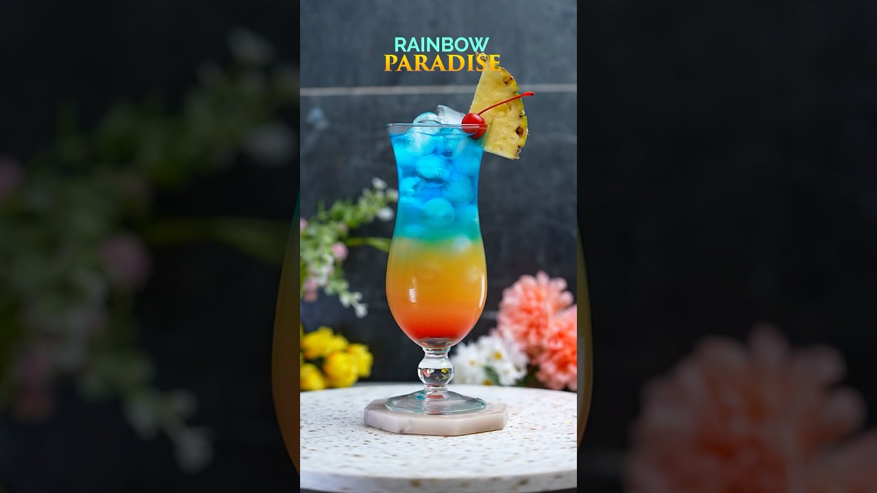 Rainbow Paradise 🌈😍🌴 #cocktails #bar #cocktailrecipe #bar #bartender #drinkrecipes #tropicaldrink