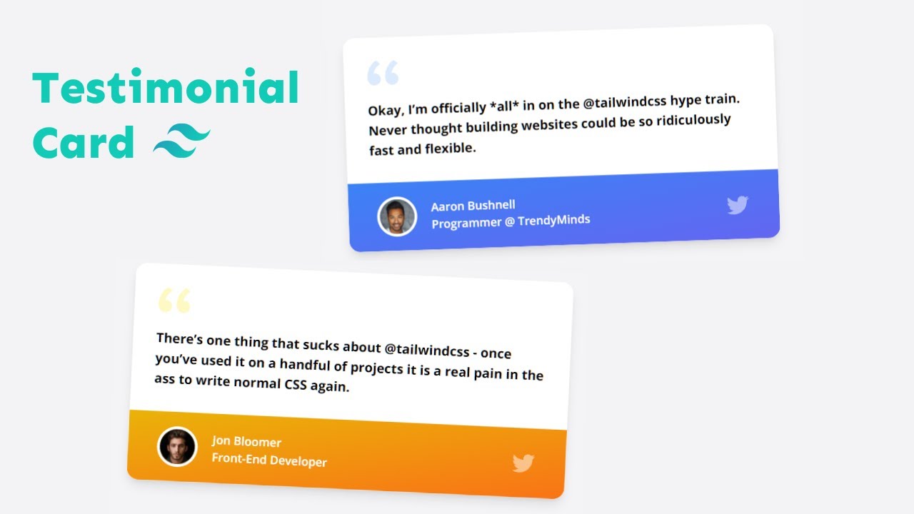 Testimonial Card Like A Tailwindcss Website - Tailwind Component #18