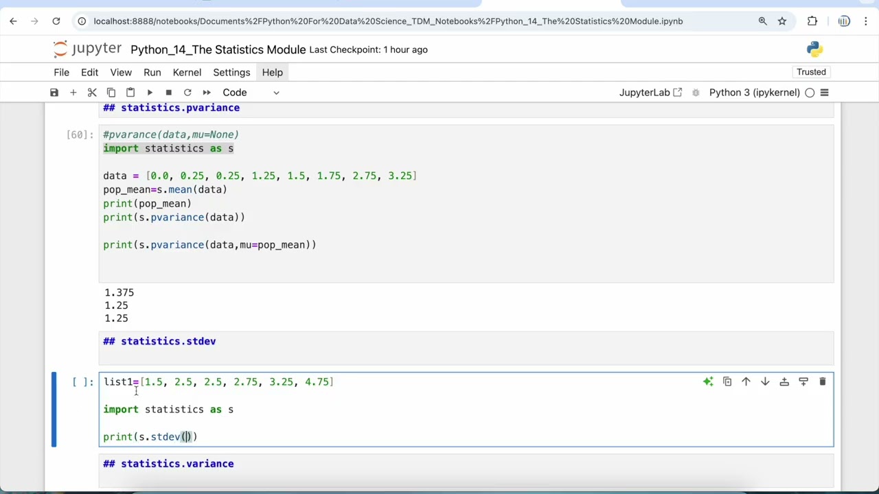 What is statistics.stdev function in python | How to use statistics.stdev function in python