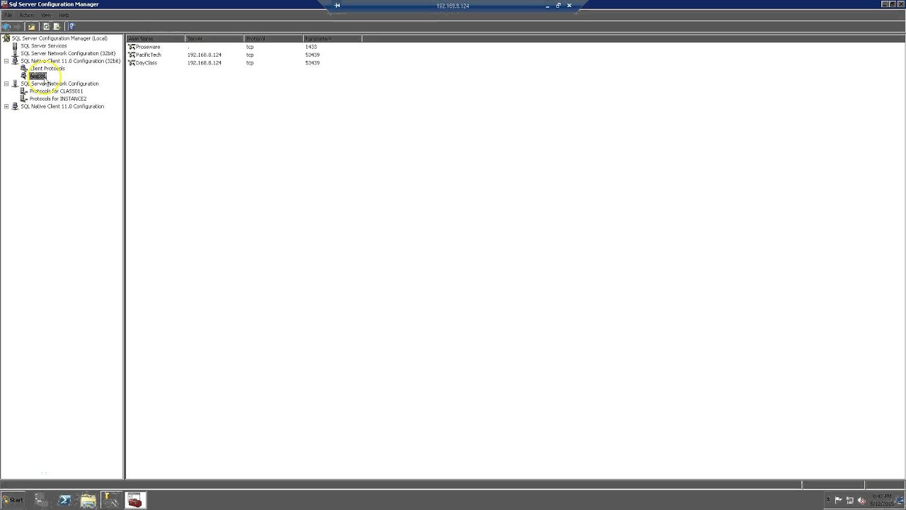 Connect to SQL Server via Alias