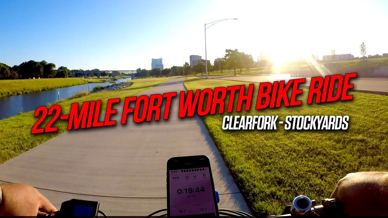 22-Mile Fort Worth Bike Ride | Trinity Trails to Stockyards and Back | Scenic Cycling Vlog
