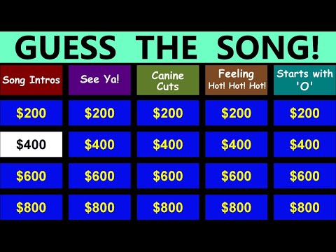 Guess the Song Jeopardy Style | Quiz #16