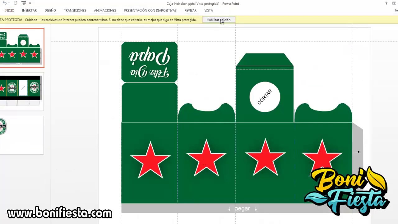 COMO EDITAR CAJITA CERVEZA