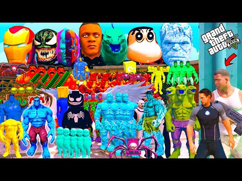 Franklin Playing Chupan Chupai With 3 HEADED BLUE & BLACK FRANKLIN & BLUE AVENGERS IN GTA 5!