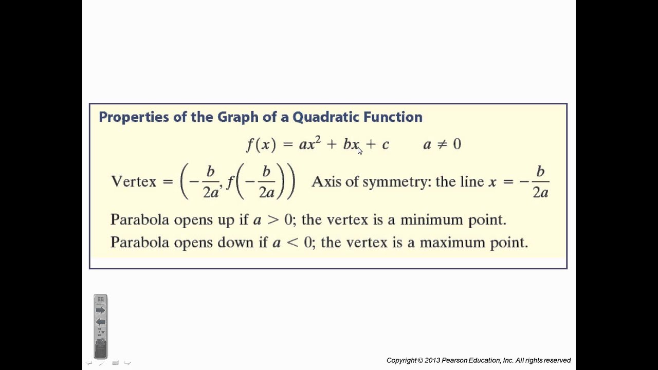 Precalculus Chapter 3-3 Quadratic Function and Their Properties