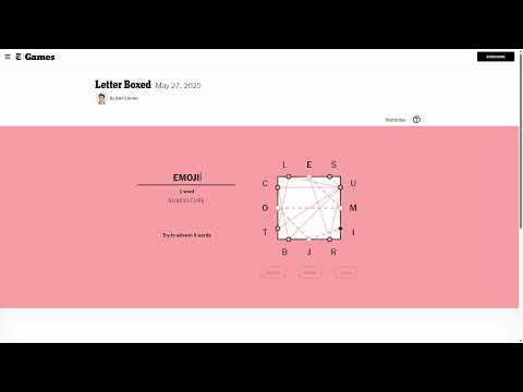 AI Solve New York Times Daily Letter Boxed Puzzle: 5/27/2025 (ASMR)