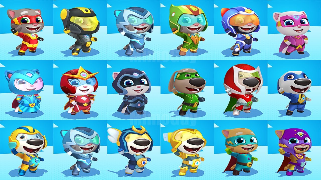 Talking Tom Hero Dash All Characters Unlocked All Clothes Unlocked by Outfit7 iOS Android Gameplay