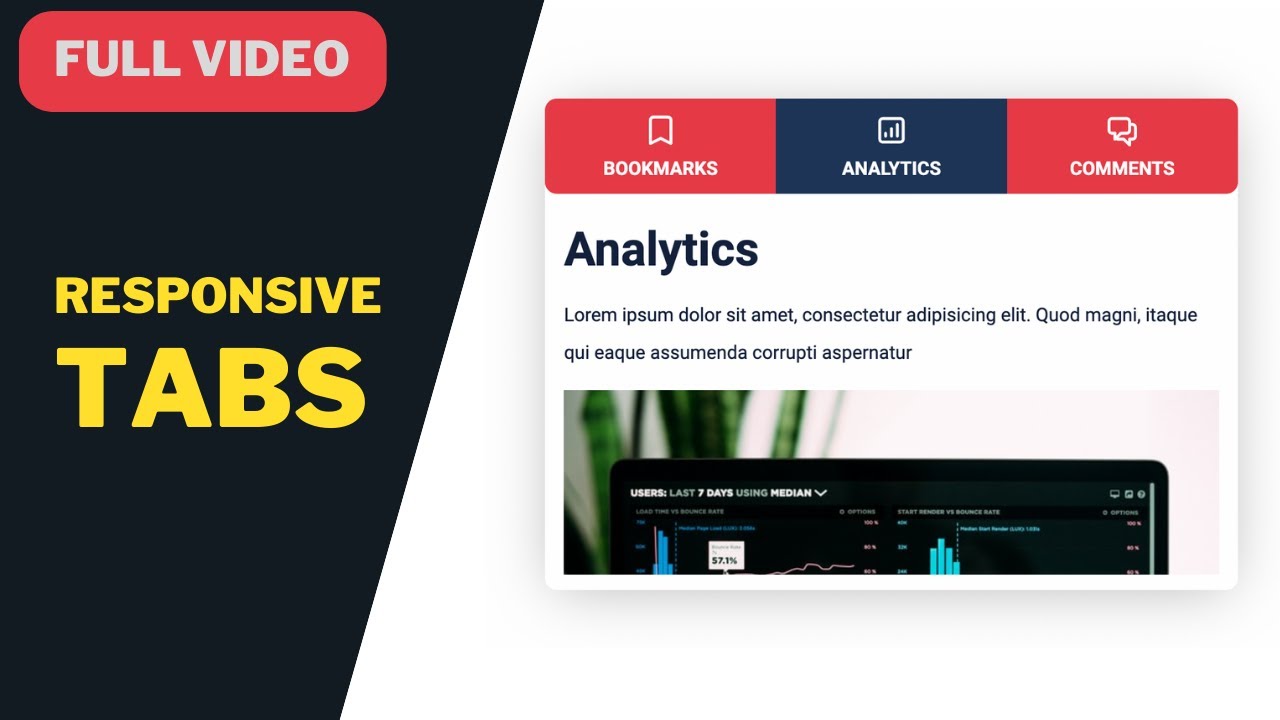 [FULL VIDEO] How To Design Responsive Tabs For Your Website (JS & CSS-only)