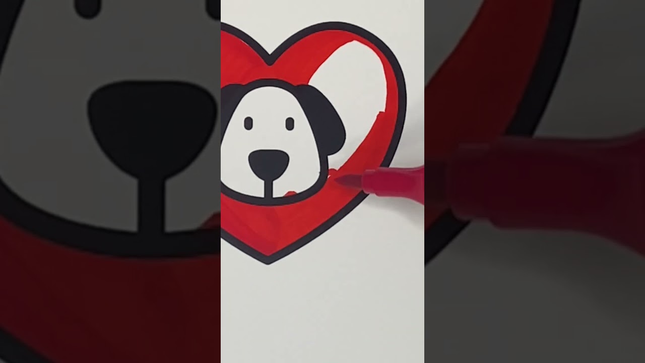 Dog Heart Coloring Page